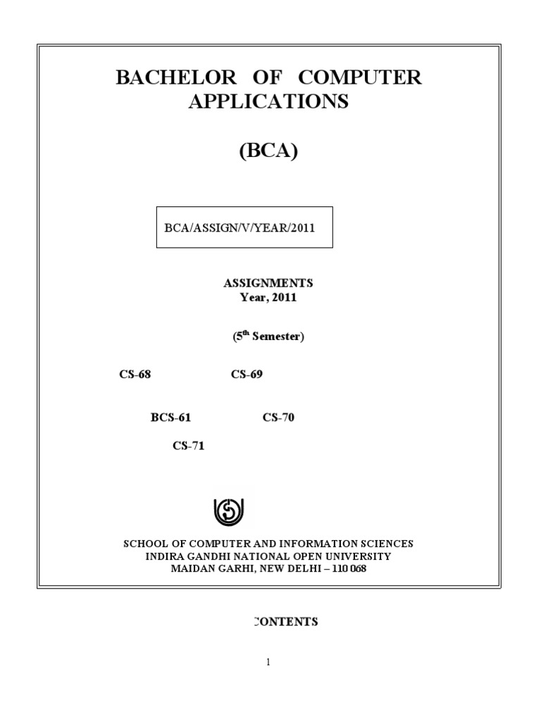 BCA (5) Assignment_2011 | Internet Protocol Suite | Network Packet