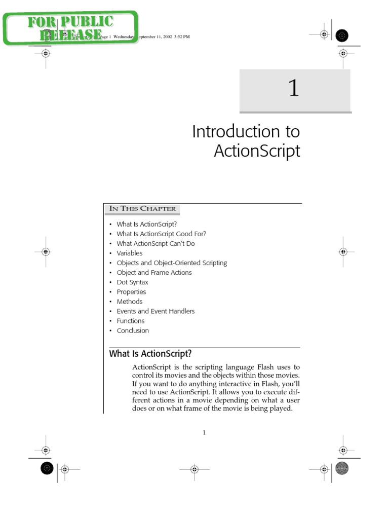 Introduction To Actionscript | PDF | Action Script | Adobe Flash