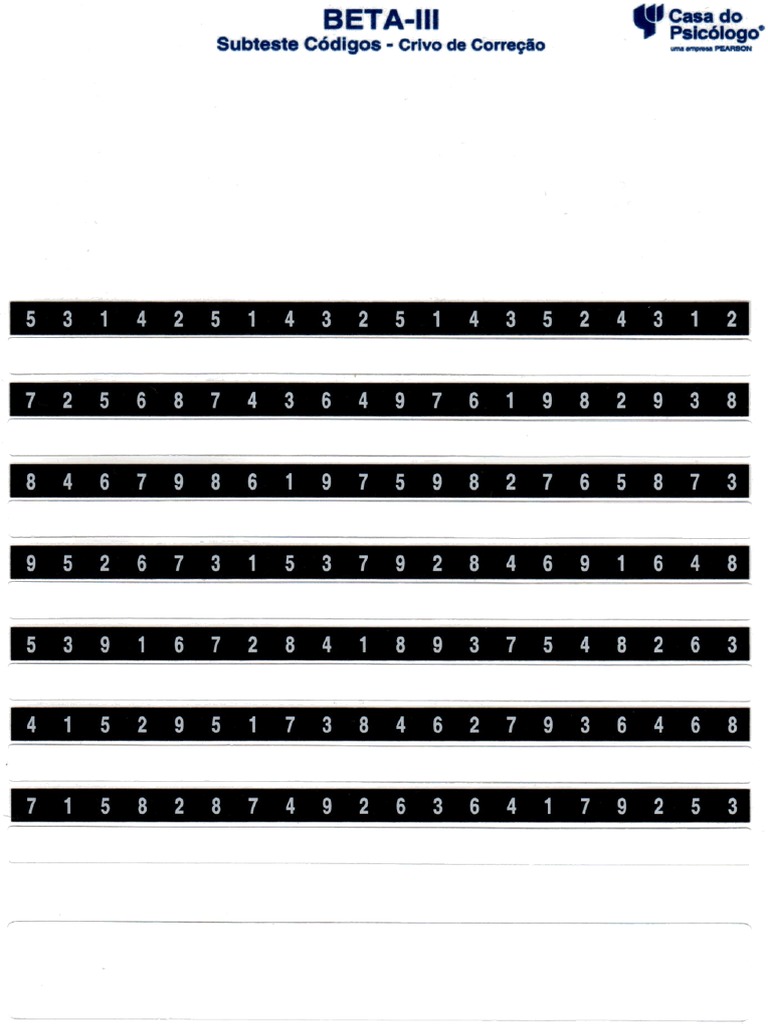 Crivo BETA-III CÓDIGOS | PDF