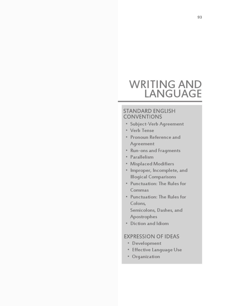 SAT SG Language and Writing | PDF | Verb | Pronoun