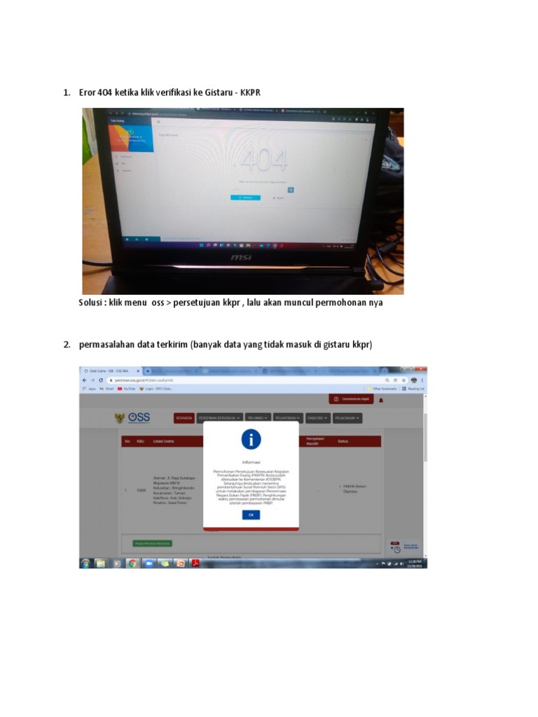 DIM Error OSS-GistaruKKPR - Ver2 | PDF