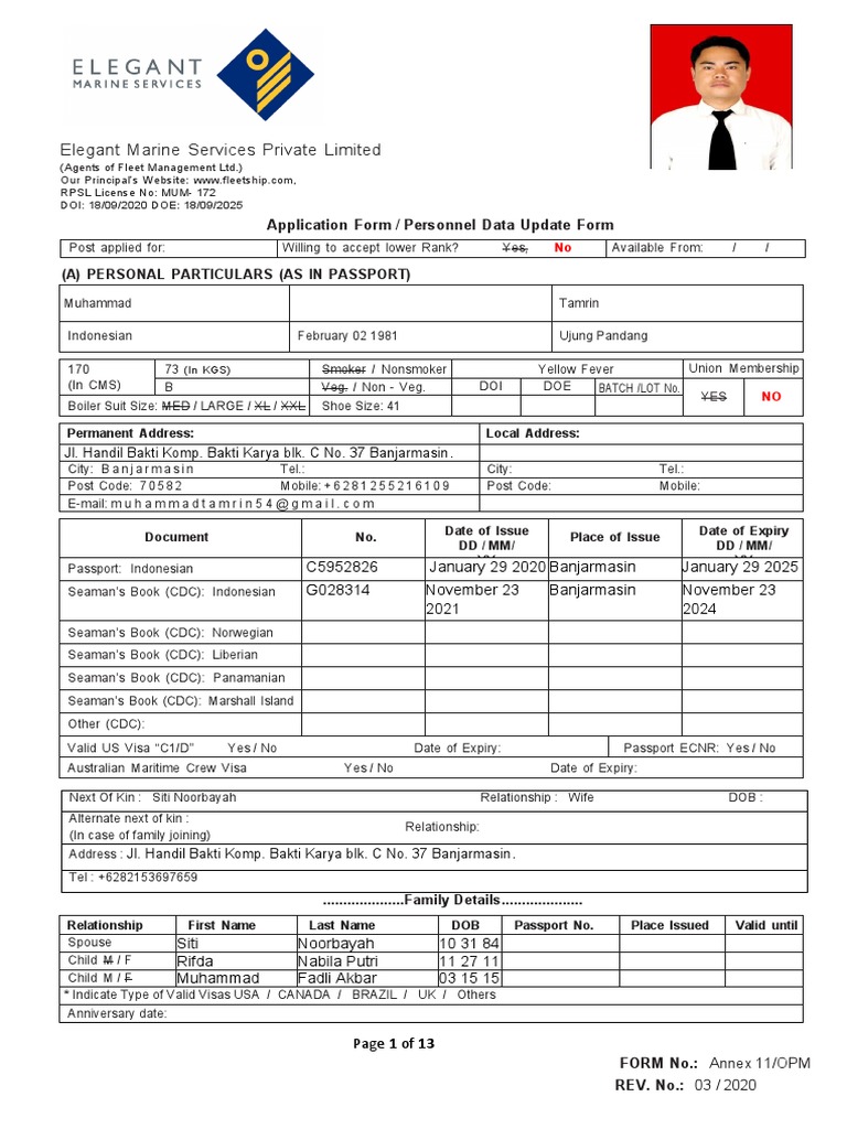 Application Form Rev 0320 | PDF | Transport | Watercraft