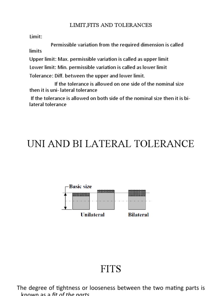 Limit, Fits and Tolerances | PDF | Strength Of Materials | Stress ...