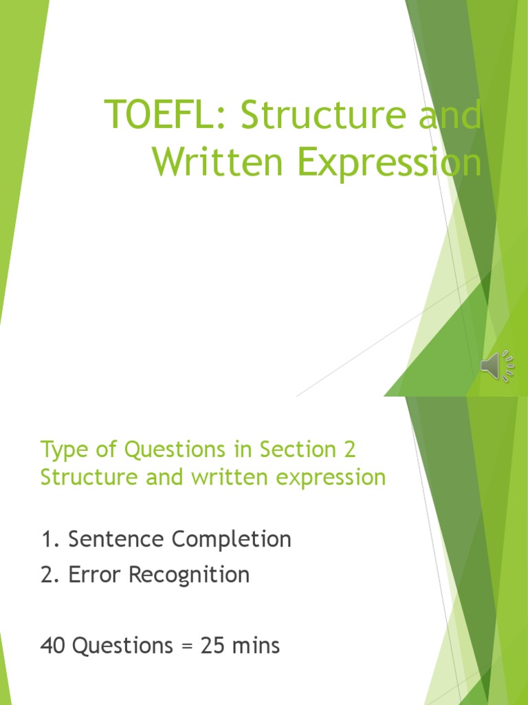 TOEFL Structure and Expression Guide | PDF | Grammatical Number | Verb