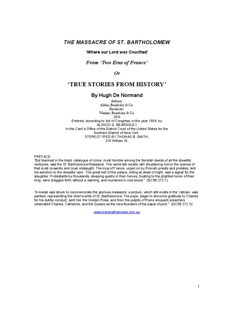 True Stories From History': The Massacre of St. Bartholomew | PDF
