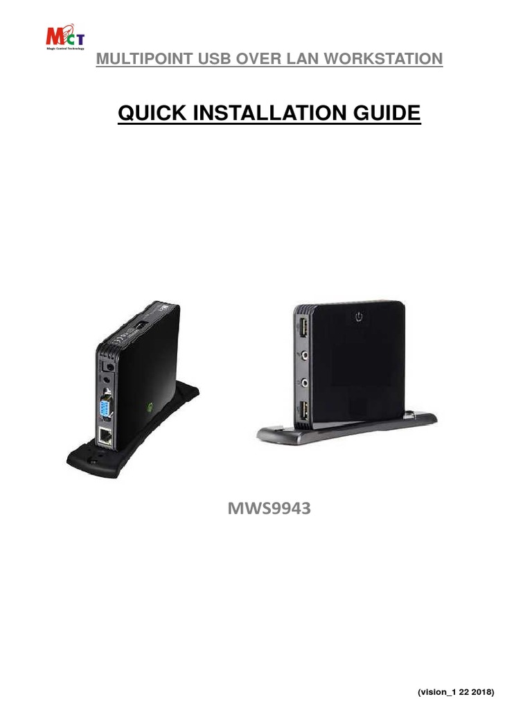 Quick Installation Guide: Multipoint Usb Over Lan Workstation | PDF | Usb | Installation ...