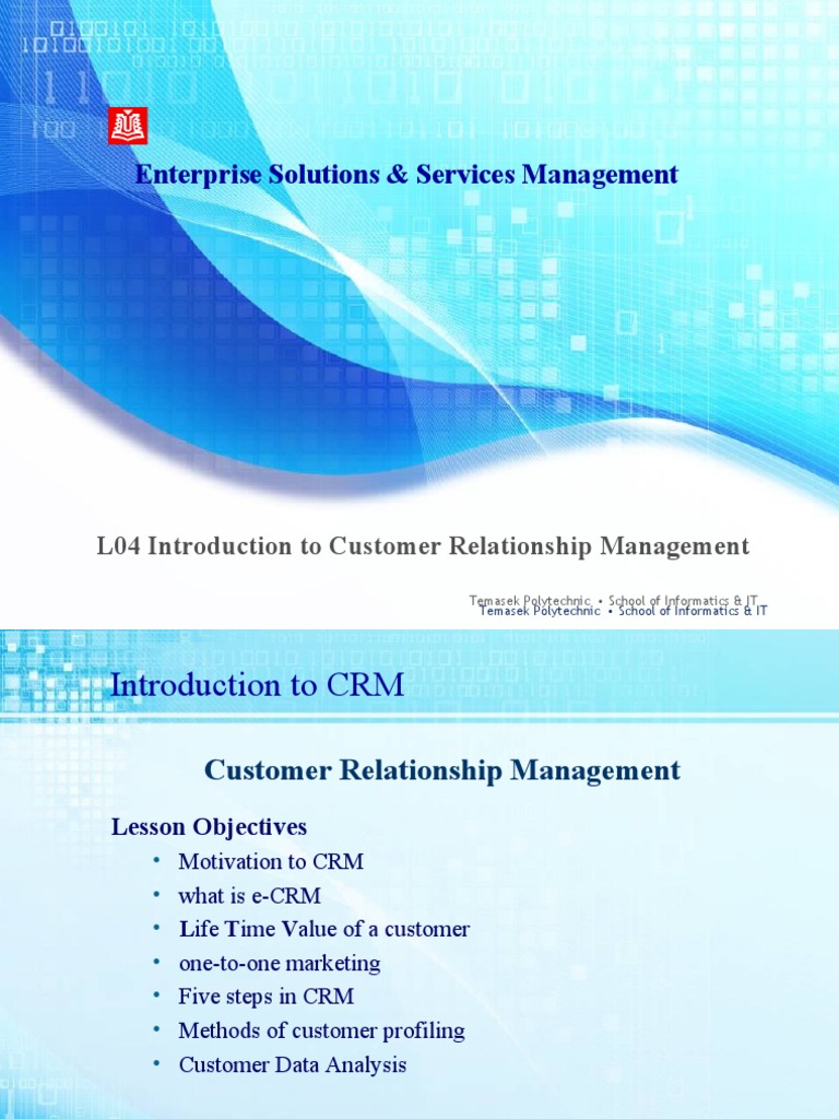 Enterprise Solutions & Services Management: L04 Introduction To ...