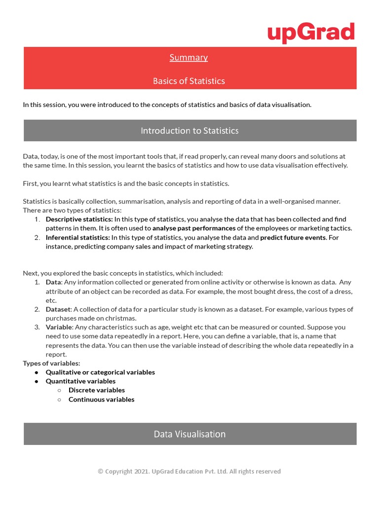 Basics of Statistics | PDF | Statistics | Chart