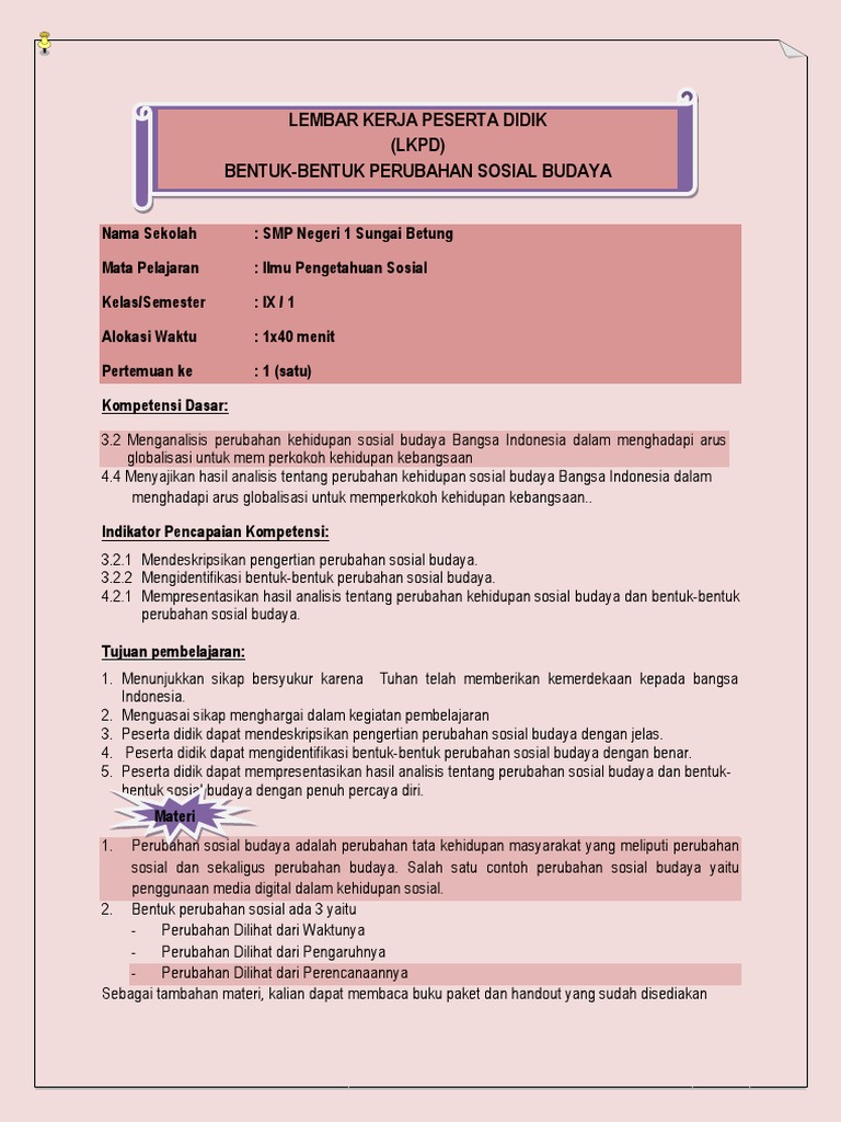 LKPD RPP 1 Santi Wirabuana, S.PD | PDF