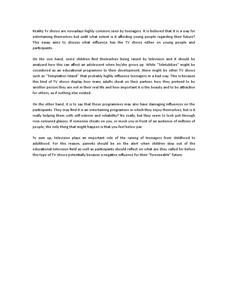 Essay - TV Shows | PDF | Social Science