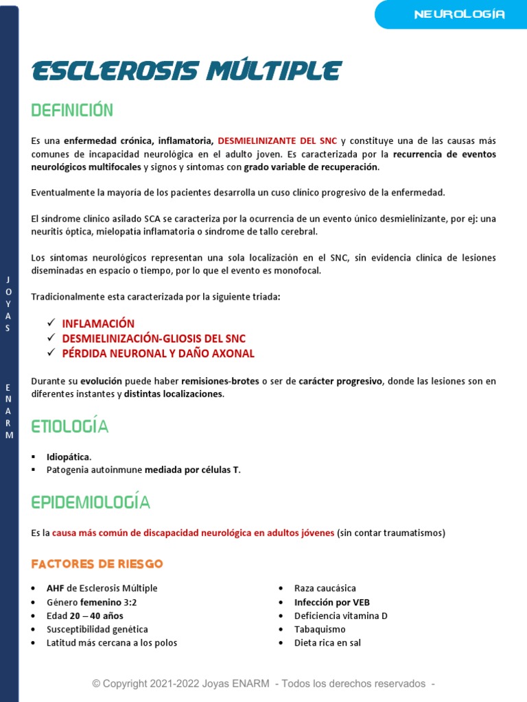 Esclerosis Múltiple | PDF | Esclerosis múltiple | Medicina