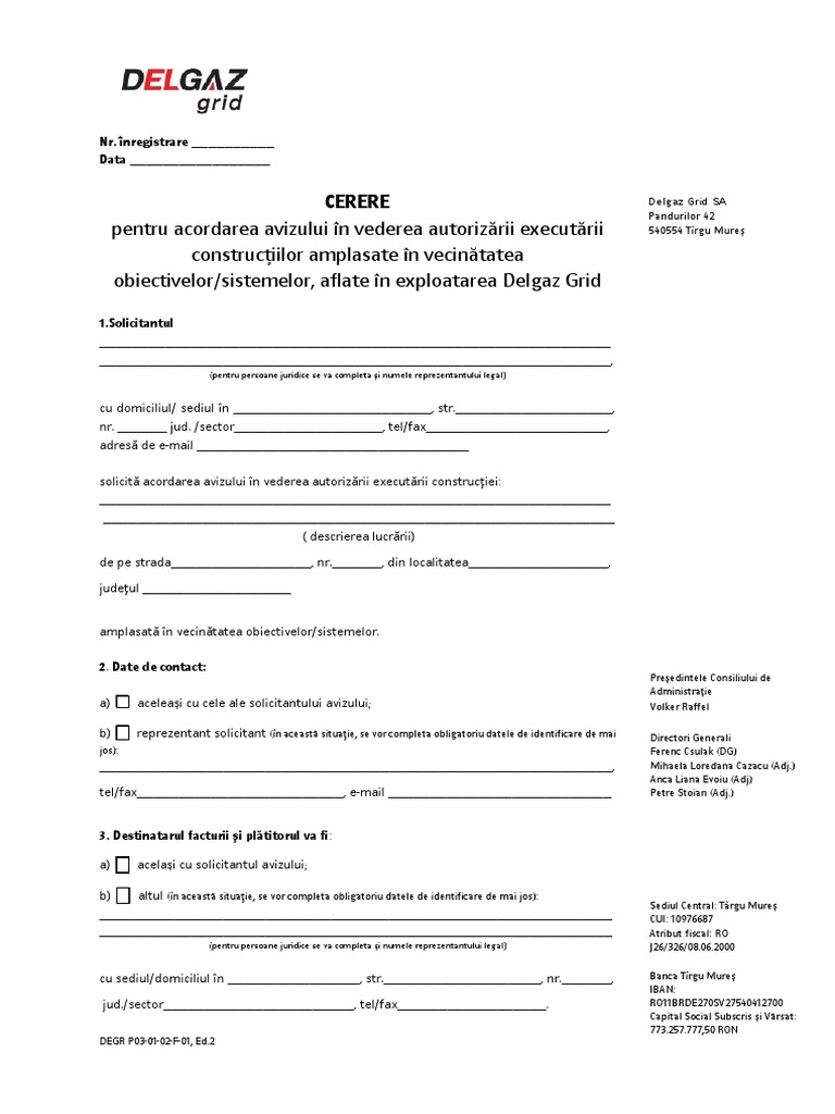 Cerere Aviz Amplasament GN | PDF