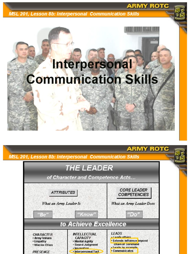Army Interpersonal Communication Skills | PDF | Communication ...