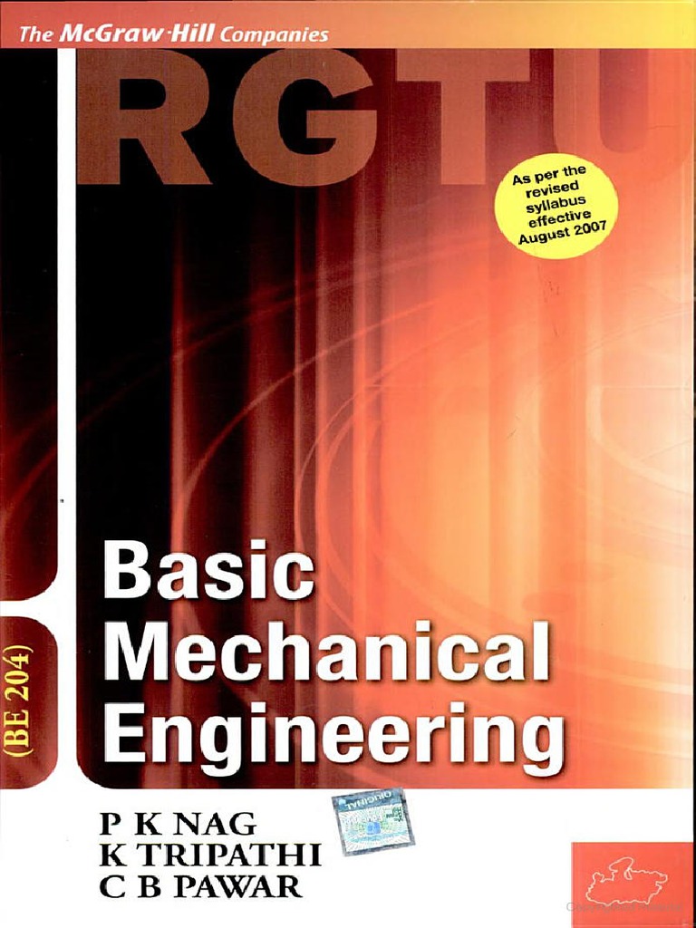 BME - Basic Mechanical Engineering PKNag | PDF