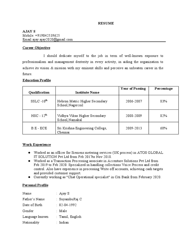Ajay RESUME-1 | PDF | Career & Growth