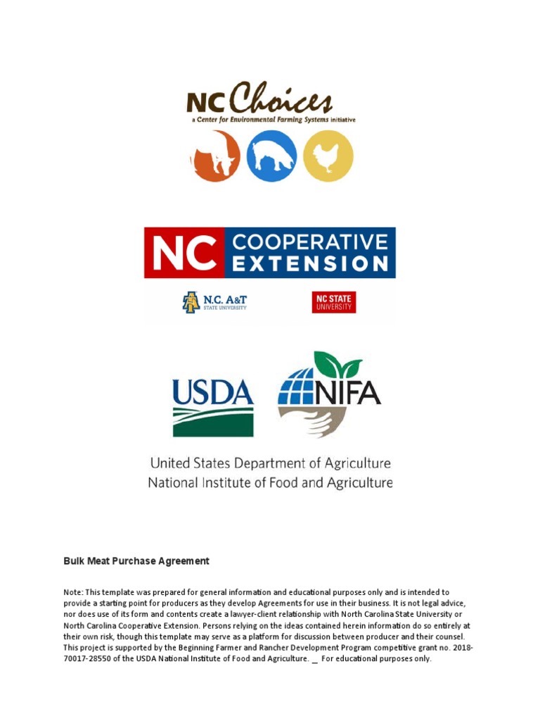 Bulk Meat Purchase Agreement | PDF | Prices | Sales