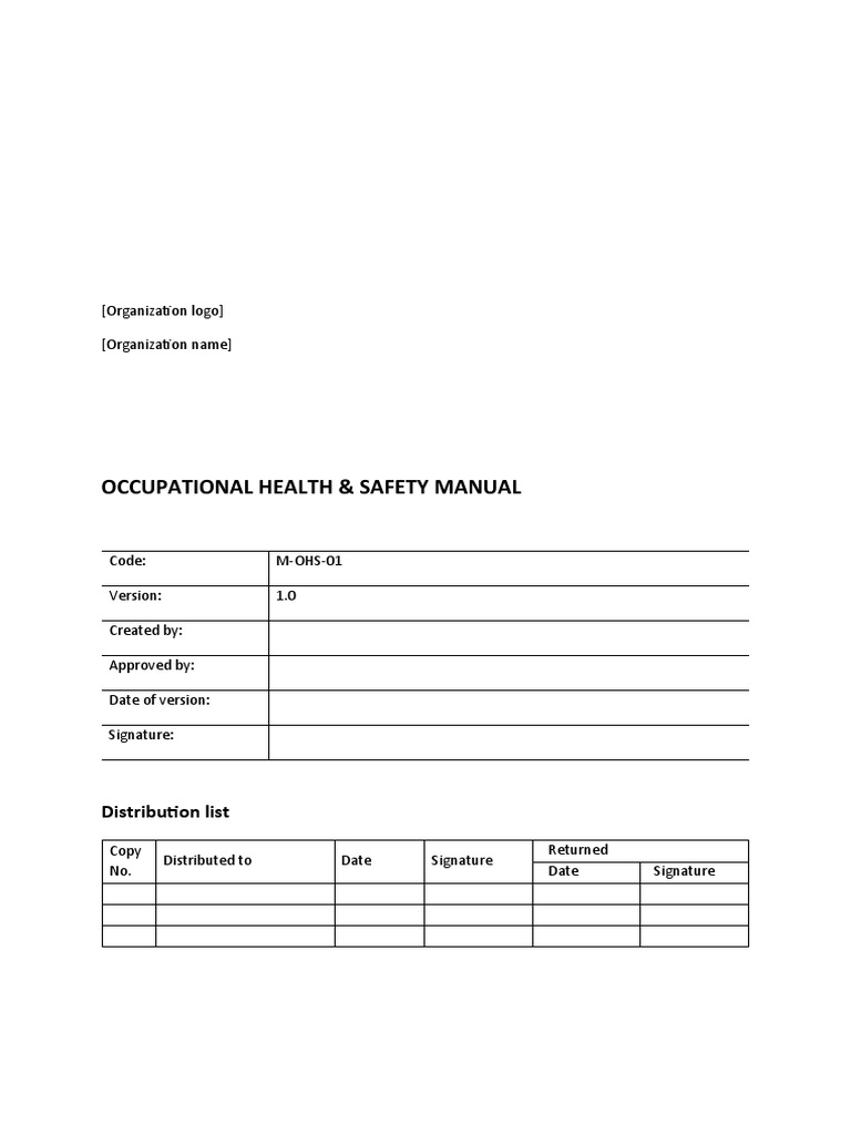 OHSMS Manual v1.0 | PDF | Occupational Safety And Health | Risk