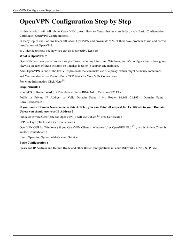 OpenVPN Configuration Step by Step | PDF | Public Key Certificate | Computer Engineering