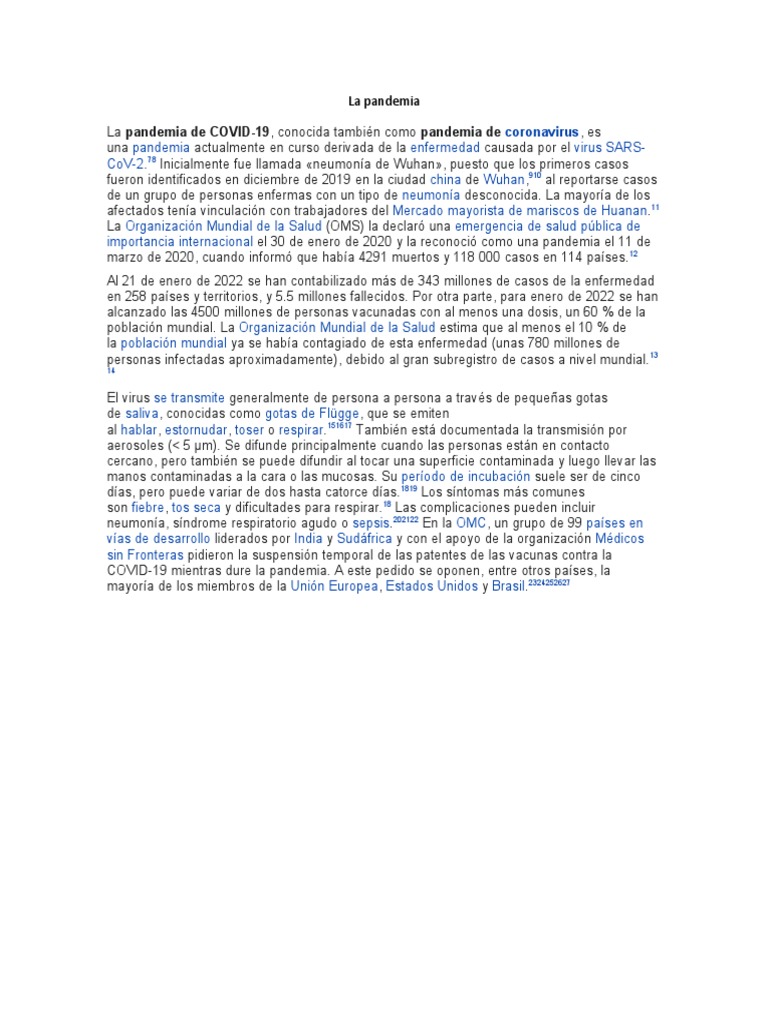 La Pandemia | PDF