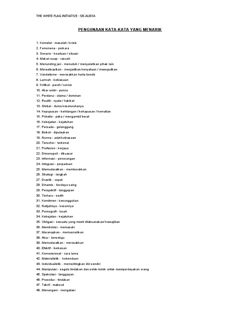 Pengunaan Kata-Kata Menarik | PDF