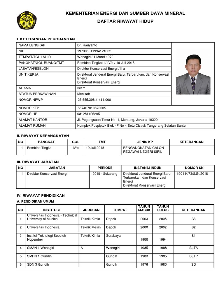 CV DEK Hariyanto | PDF