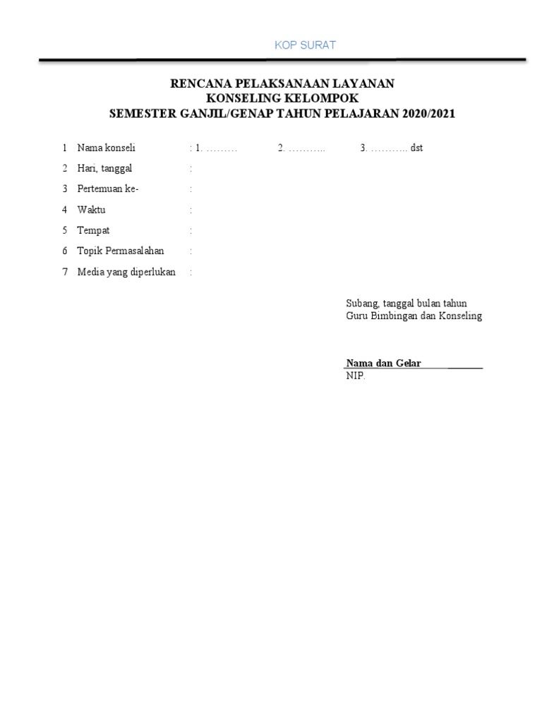 Format Konseling Kelompok | PDF