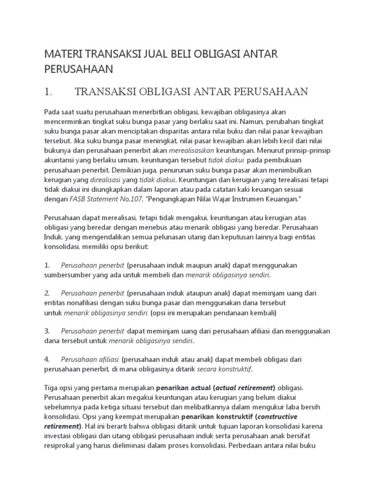 Topik 7 - Transaksi Jual Beli Obligasi Antar Perusahaan | PDF