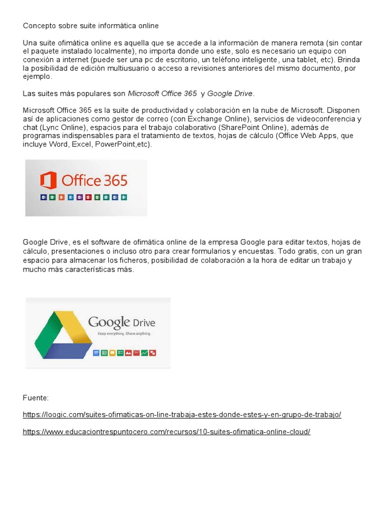 6 - Concepto Sobre Suite Informática Online | PDF