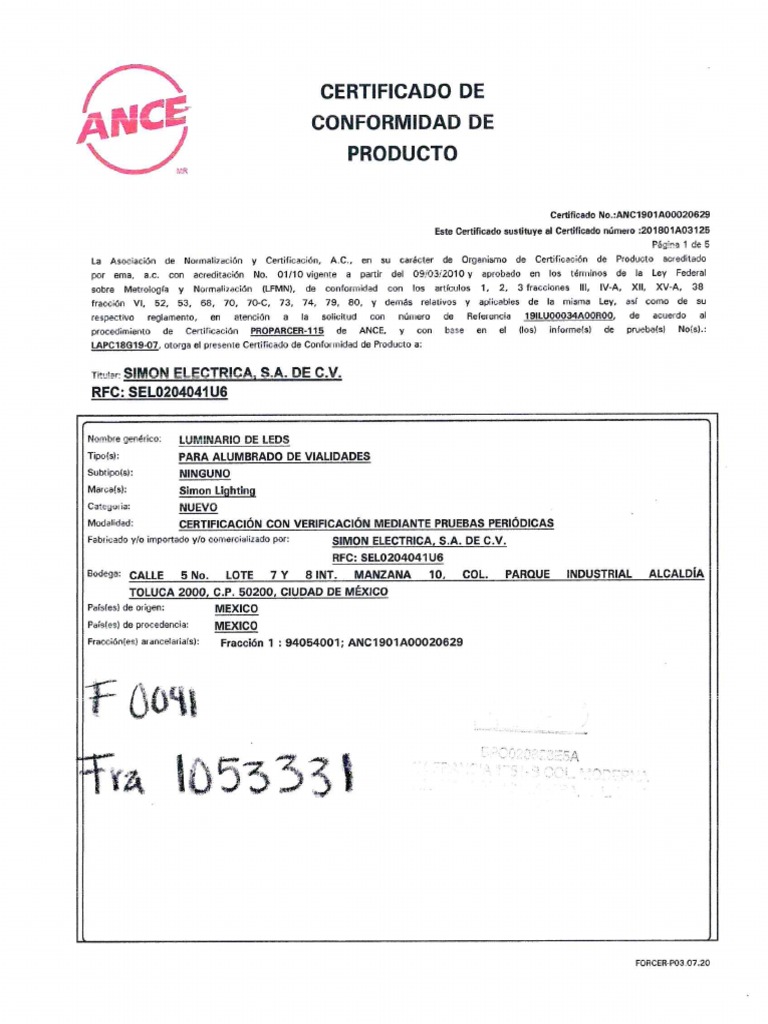 Certificado Ance | PDF