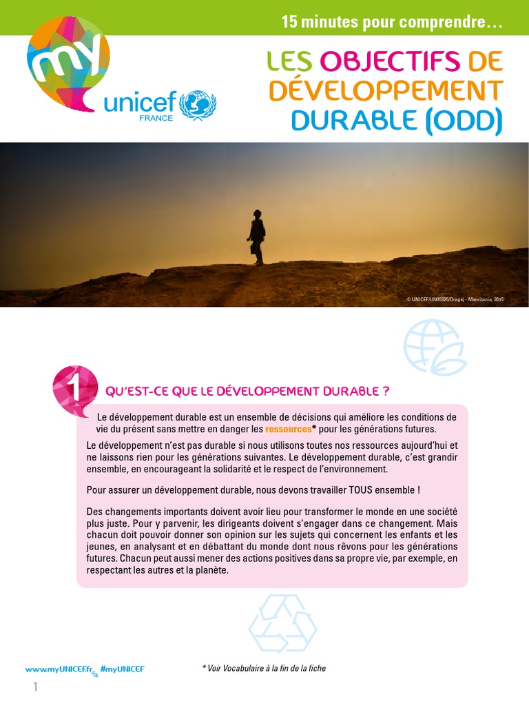 Fiche Thematique Odd | PDF | Objectifs du millénaire pour le ...