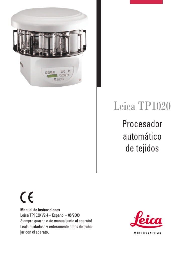 Leica TP1020. Procesador Automático de Tejidos | PDF | Fusible (Eléctrico)