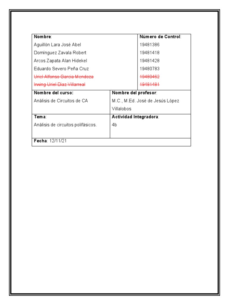 Actividad Integradora 4b U4 Circuitos | PDF