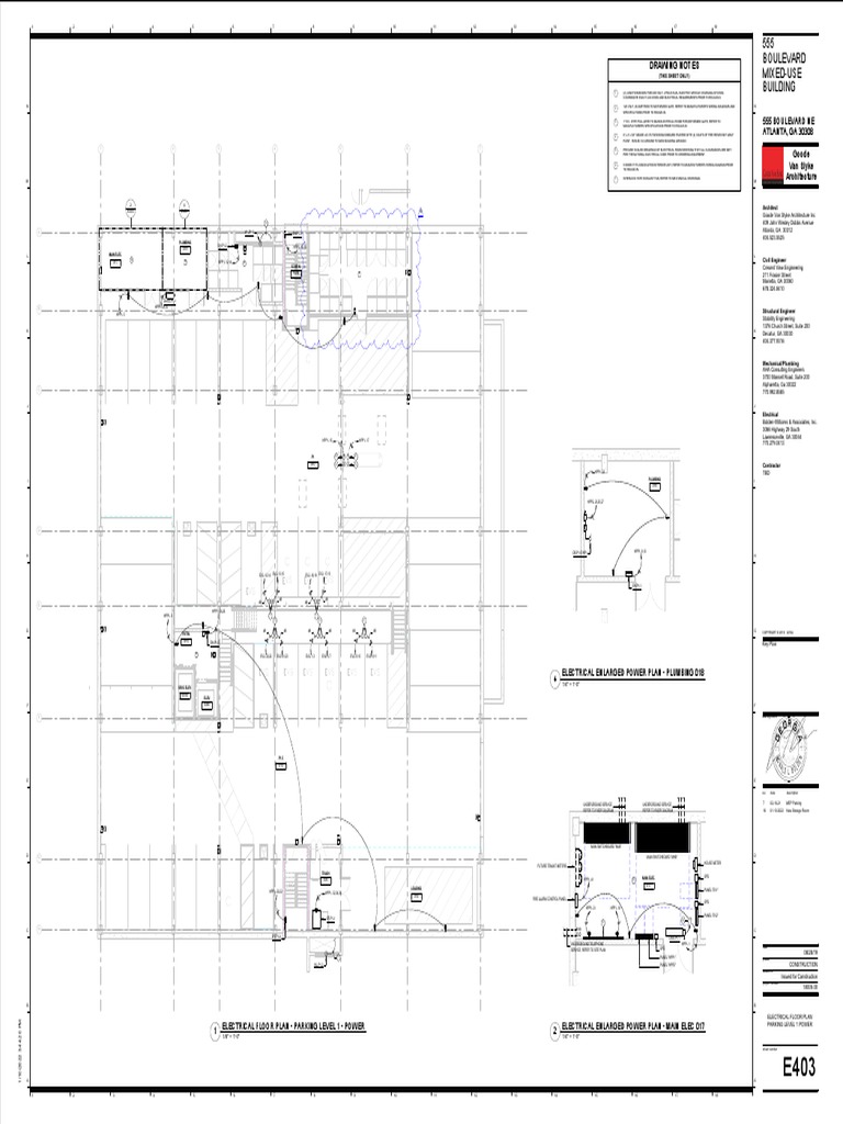 E403 - ELECTRICAL FLOOR PLAN PARKING LEVEL 1 POWER Rev.16 | PDF ...