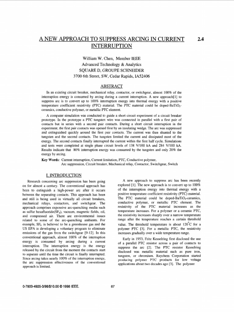 A New Approach To Suppress Arcing in Current Interruption | PDF ...