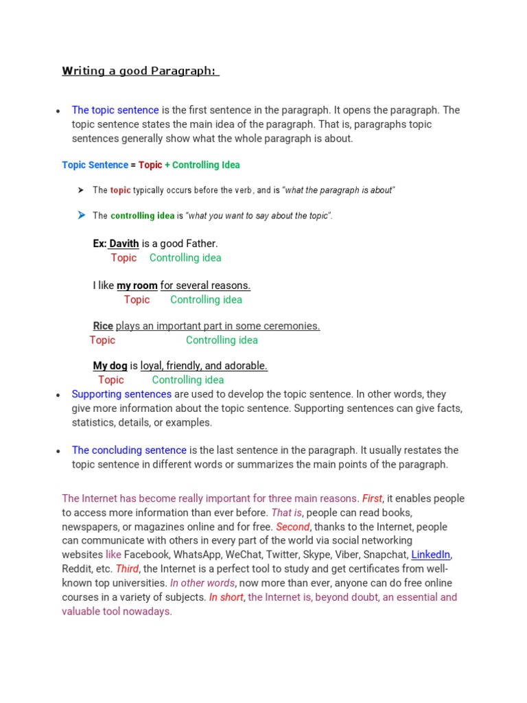 Writing A Good Paragraph | PDF | Ellipsis | Paragraph