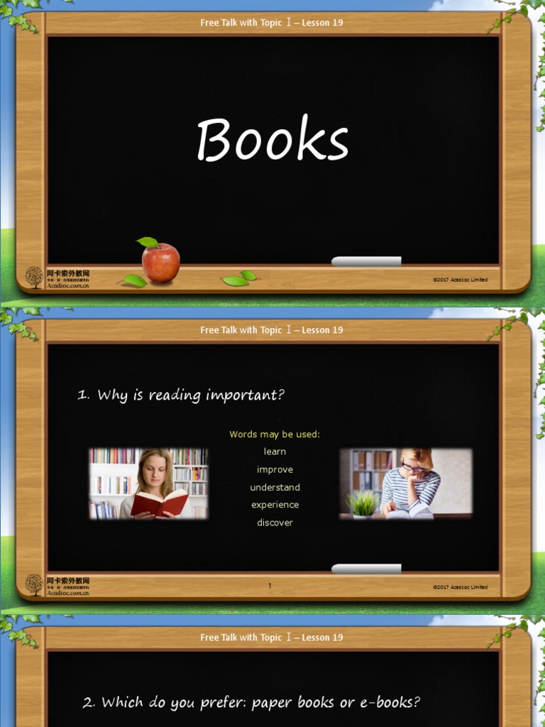 Books: Free Talk With Topic - Lesson 19 | PDF
