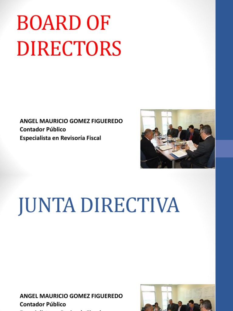Presentacion Junta Directiva | PDF | Auditoría | Contralor
