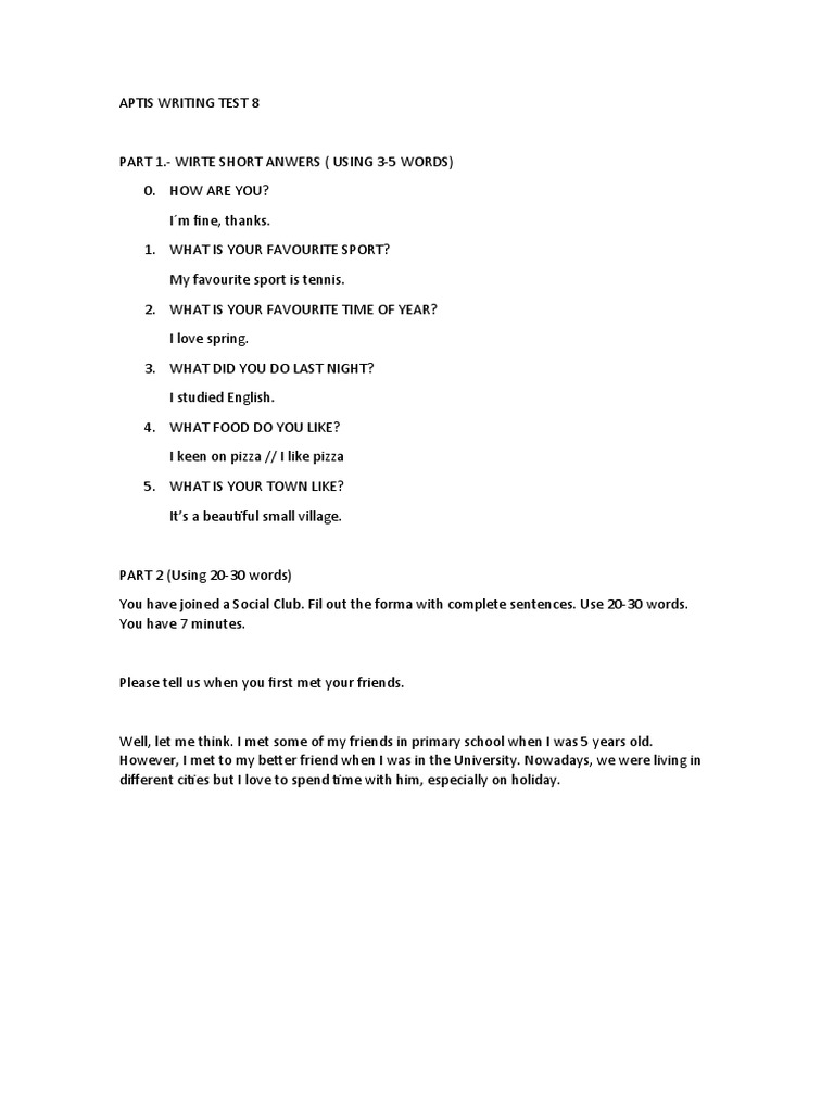 APTIS WRITING TEST 8: Tips to Improve Monthly Social Club Meetings ...