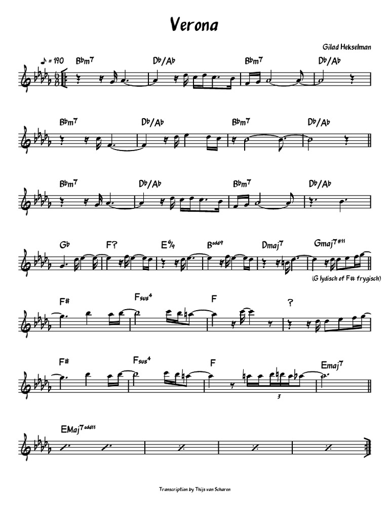 Verona - Gilad Hekselman (Sheet Music) | PDF