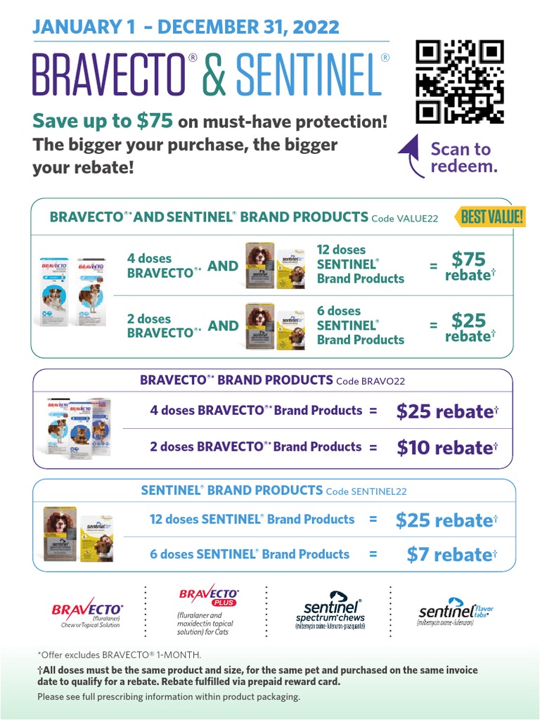 2022 Bravecto Sentinel Consumer Rebate | PDF | Rebate (Marketing)