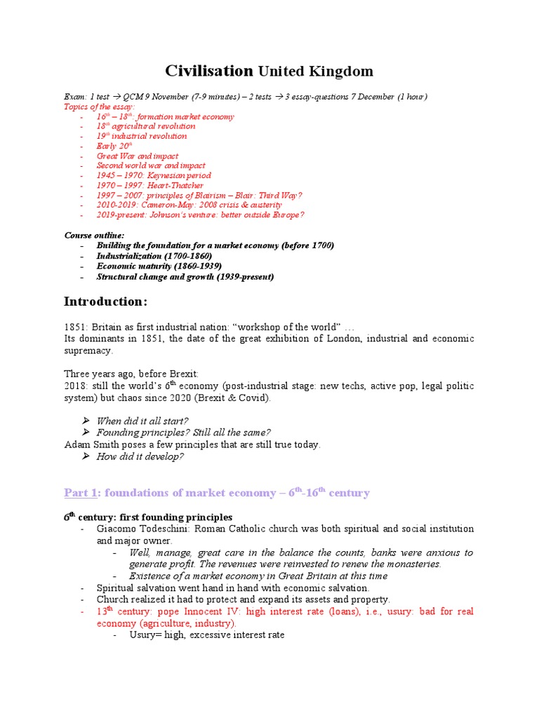 Economic Evolution of the UK: 6th-21st Century | PDF | Trade Union ...