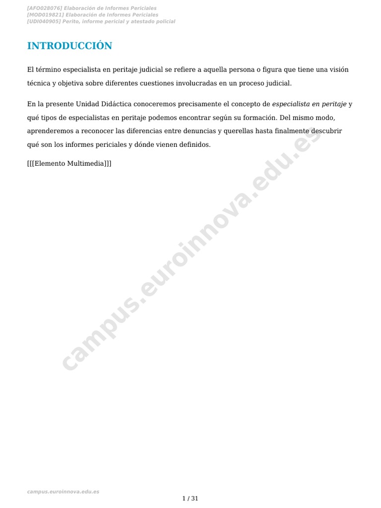 Análisis de los conceptos clave de peritaje judicial: peritos, informes ...