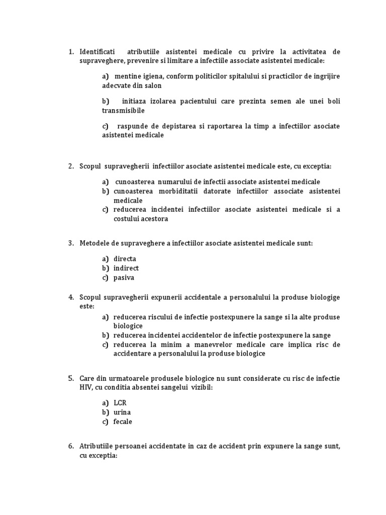 1000 Intrebari Asistenti Medicali | PDF