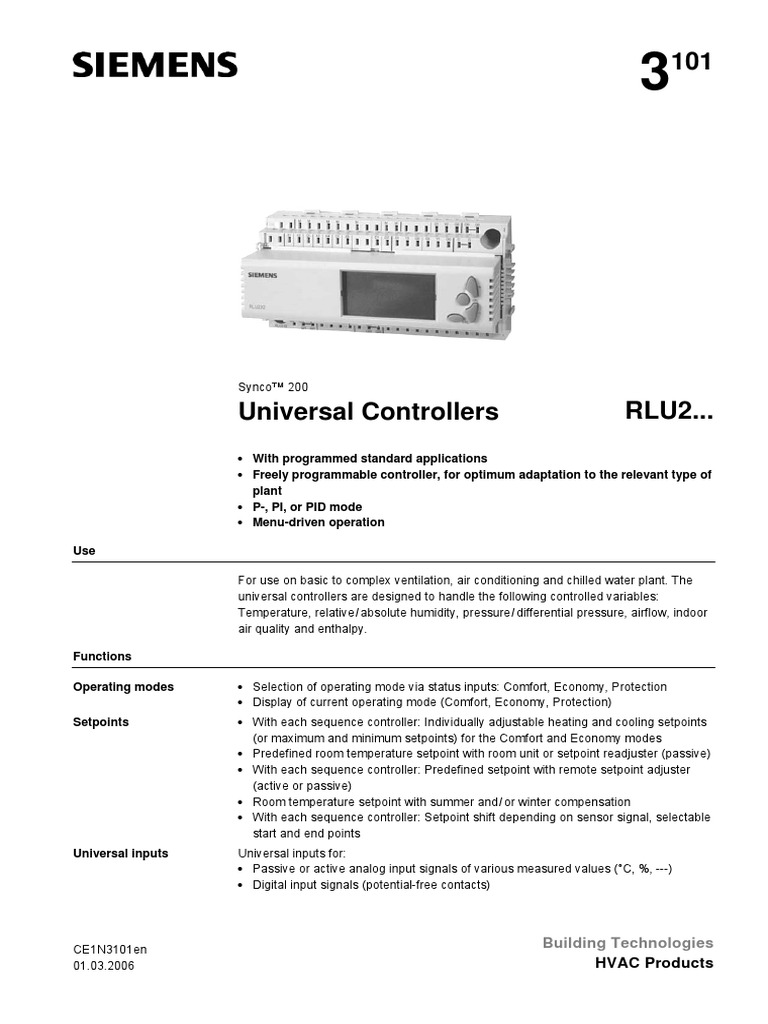 Rlu210 Siemens | PDF | Electric Power | Manufactured Goods