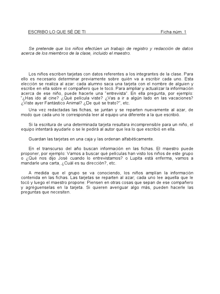 Actividades de Lectura y Escritura Infantil | PDF | Puntuación | Palabra