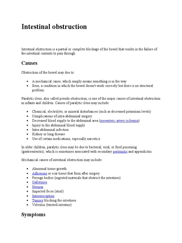 Understanding Intestinal Obstruction | PDF | Digestive Diseases ...
