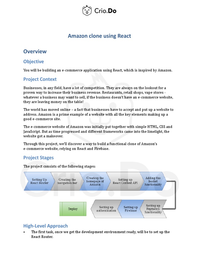 Amazon Clone Using React: Objective | PDF | Web Application ...