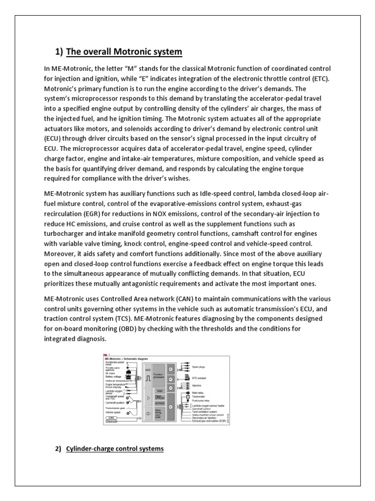 The Overall Motronic System | PDF | Turbocharger | Fuel Injection