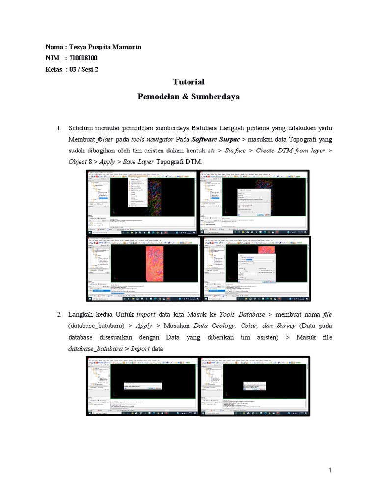 Tutorial Pemodelan & Sumberdaya | PDF