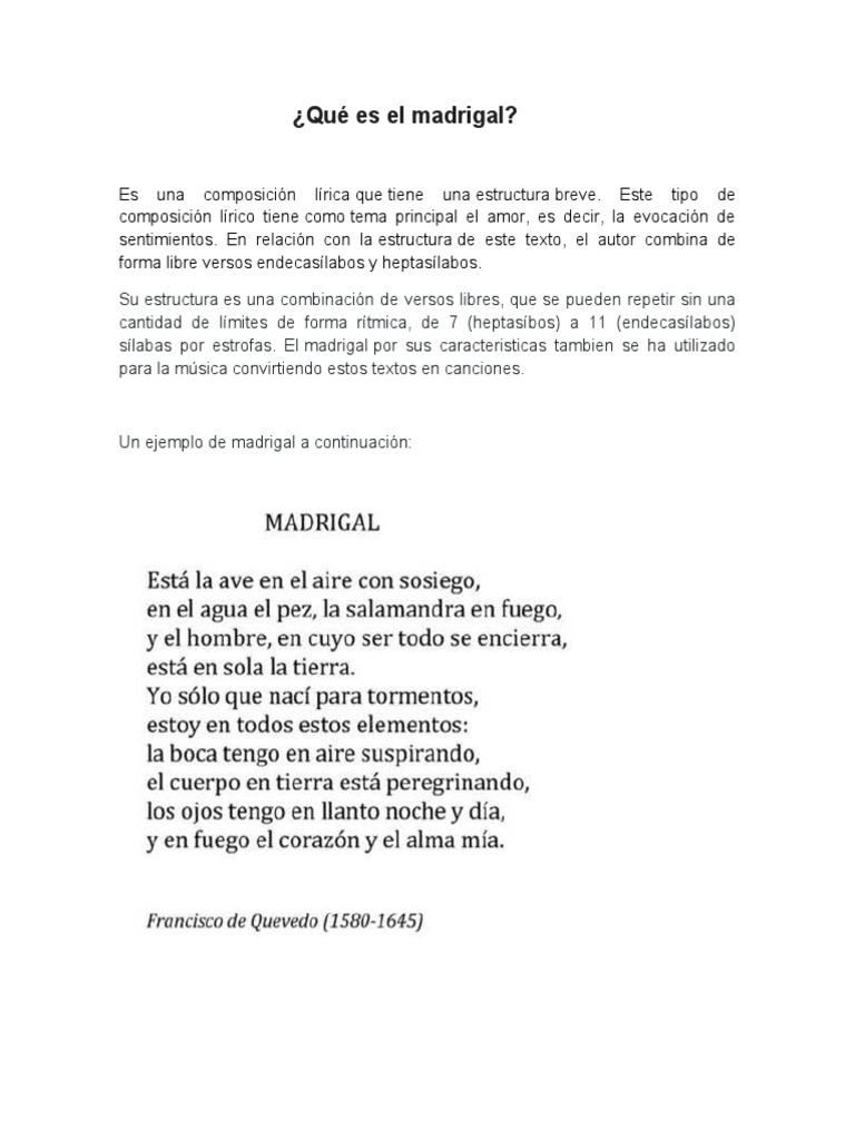 Que Es El Madrigal | PDF
